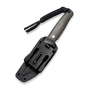 CIVIVI Tamashii Fixed Blade Knife with 4.07’’ D2 Blade Micarta Handle, Kydex Sheath, T-clip for EDC Outdoor Carry C19046-4