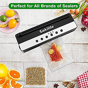 Gokilife Vacuum Sealer Bags - 100 Plus Pint Size 8" x 10" for Food Saver, Commercial Grade PreCut Bags with BPA Free and Heavy Duty, Seal a Meal, Great for Vac Storage, Meal Prep or Sous Vide（4 mil+14 mil）