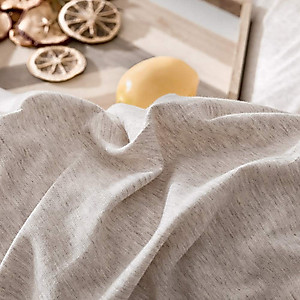 DONEUS Jersey Knit Duvet Cover Set 100% T-Shirt Cotton Super Soft Breathable Comfy Natural Bedding Set 3 Piece with Zipper Closure, Solid Beige King 104x90 Inches