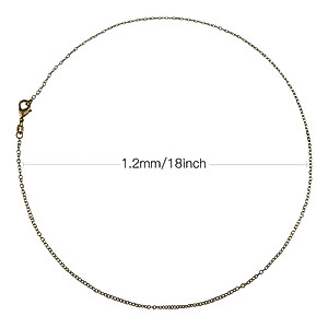 PP OPOUNT 30 Pack Necklace Chains in Gold, 18 inch Silver and Bronze Plated, Bulk Cable Chain with Pinch Clasp Bails Dangle Charms for Jewelry Making