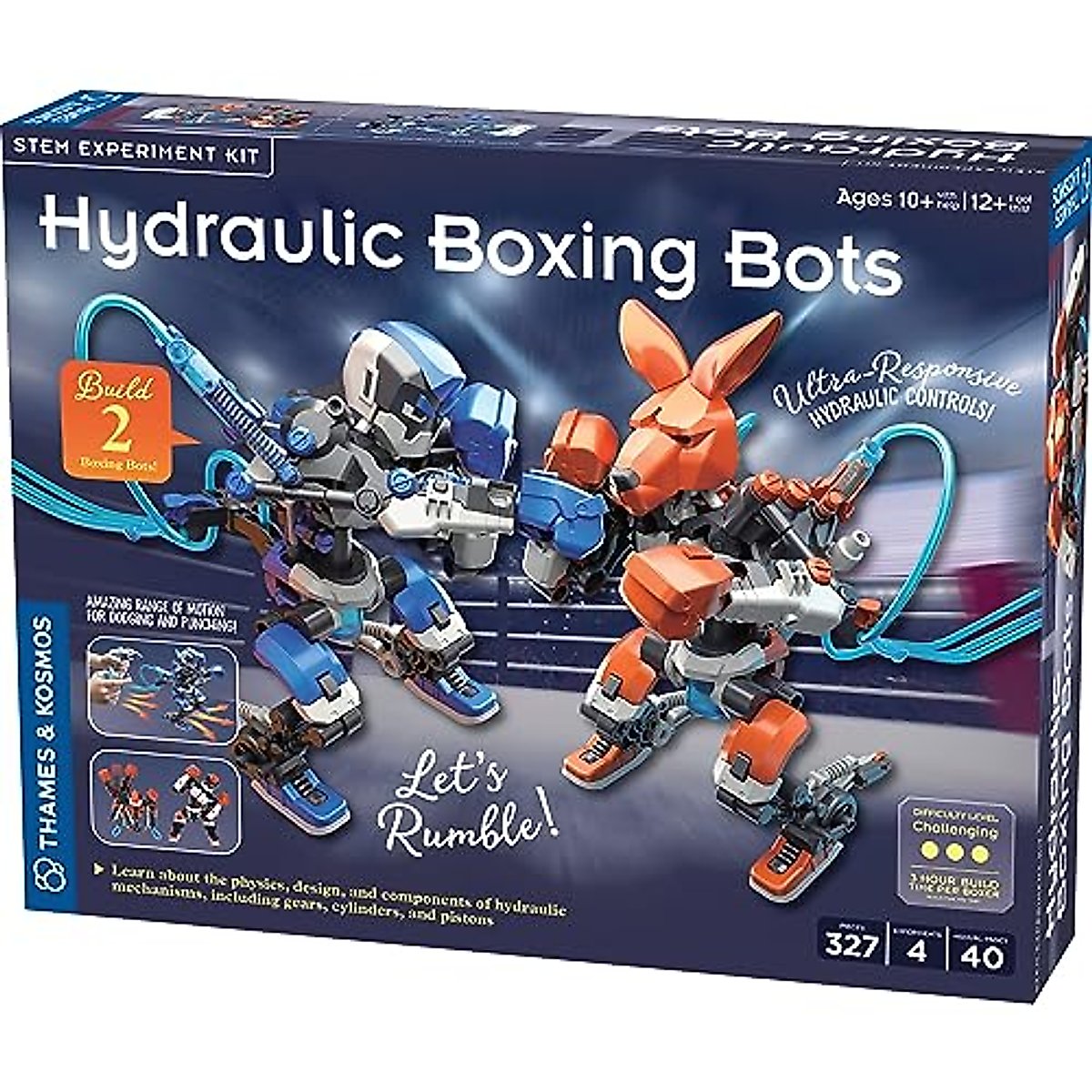 Thames & Kosmos Hydraulic Boxing Bots STEM Experiment Kit | Build Two Hydraulic-Powered Boxing Robots! | Explore Hydraulic, Water-Powered Systems | Challenge a Friend to a Robot Duel!