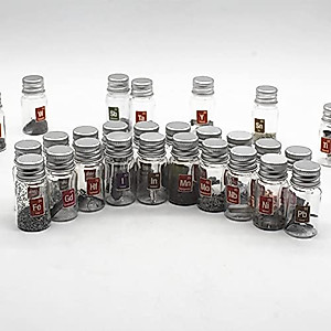 30 Element Samples in Vial Bottle Metal Non-Metal Rare Earth for Collections Vials Ampoule Combination Manganese Ni Au Te Fe V