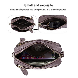Phenas Small Leather Crossbody Bag CellPhone Purse Mini Shoulder Handbag with Wristlet Clutch Purse for Women Girls