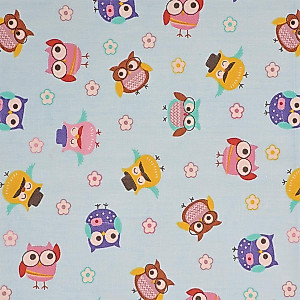 7Pcs Cartoon Owls Prined 18" x 22" Fat Quarters Fabric Bundles for Patchwork Quilting,Pre-Cut Quilt Squares for DIY Sewing Patterns Crafts