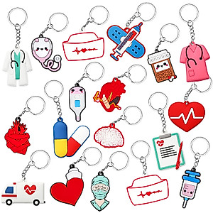 Henoyso 36 Pack Nurse Keychain Nurse Party Favors Nursing CNA Week Gift School Nurse Gifts CNA Appreciation Gifts RN Nurse Keychains(Elegant Style)