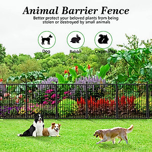 Decorative Garden Metal Fence 46ft (L)×32in(H) 20 Panels Heavy Duty Iron Wire Animal Barrier Temporary No Dig Fence Landscape Edging Privacy Fencing for Yard, Outdoor, Dog, Patio, Flower Bed