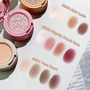 Erinde 4 Colors Eyeshadow Palette, Matte Shimmer Quartet, High Pigmented, Long Lasting, Ultra-Blendable, Rich Colors with Velvety Texture Eye Makeup Palette with Mirror, Great for Travel M02#