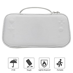 co2CREA Hard Case Compatible with Logitech G Cloud Gaming Handheld with 2-Pack Screen Protector (White Grey Case)