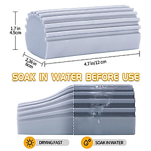 COBETE Damp Clean Duster Sponge,4pack Magic Sponge Eraser,Reusable Damp Dusting Sponge Household Cleaning for Blinds, Glass, Baseboards,Radiators,Window Track Grooves(Multi Color)