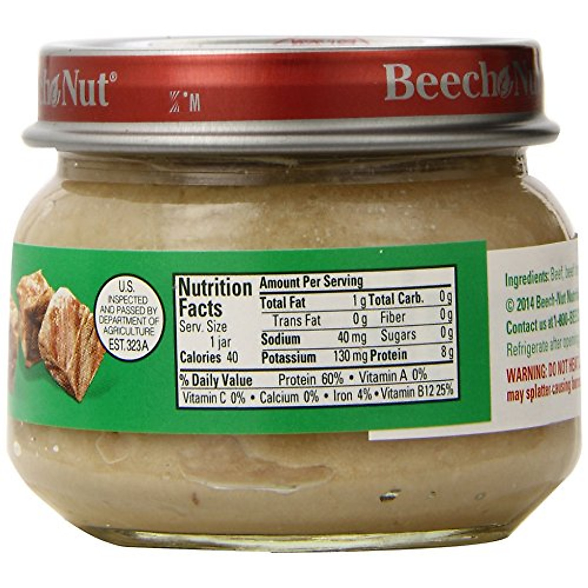 Beech-Nut Stage 1 Beef and Broth, 2.5 Ounce (Pack of 10)