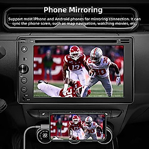 Double Din Car Stereo with CD/DVD Player Apple Carplay & Android Auto, 7 Inch Car Radio with Bluetooth and Backup Camera, Touch Screen, Mirror Link, Steering Wheel Control, USB/TF/AUX Input, AM/FM