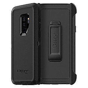 OtterBox Samsung Galaxy S9+ Defender Series Case - BLACK, rugged & durable, with port protection, includes holster clip kickstand