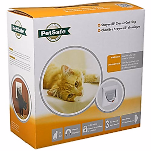 PetSafe Staywell, Magnetic Classic Cat Flap, Exclusive Entry, 4 Way Locking - White