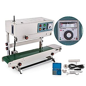 Happybuy Continuous Band Sealer FR-900, Vertical Automatic Continuous Sealing Machine with Digital Temperature Control, Vertical Band Sealer for Bag Films
