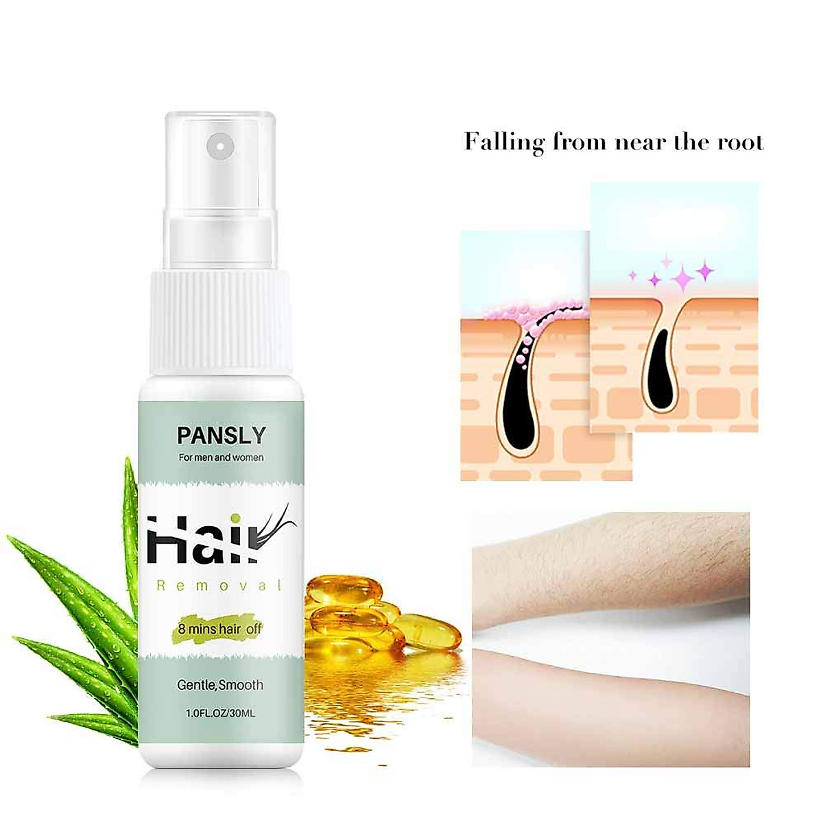Hair Inhibitor, Hair Removal Spray Painless Non-Irritating Hair Stop Growth Spray for Arm, Leg, Armpit, Hair Removal Inhibitor for Men and Women
