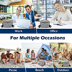 Aprikostein Small Cooler Asclassic, Soft Cooler Bags Insulated 17L 20 Can Portable Collapsible Cooler, Lunch Box Cooler for Men Work Beach Travel Camping, Gray