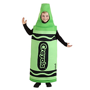 Green Crayola Crayon Kids Costume Pullover Tunic with Hood, Foam Backed