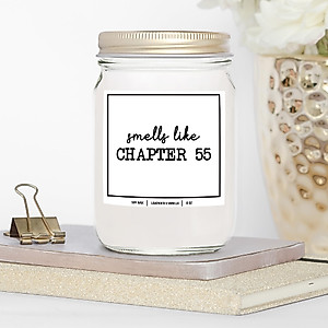 YouNique Designs Smells Like Chapter 55 Candle - Bookish Candles, Book Lovers Gifts, Book Themed Gifts for Book Lovers Women, Book Club Gifts Ideas, Reading Themed Gifts (Lavender & Vanilla)