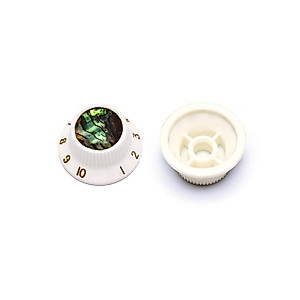 Rubatone Guitar Knobs Abalone Top Speed Control Knobs 6mm Shaft Pots Volumn Tone Knobs Compatiable with Strat Stratocaster Electric Guitar Set of 3Pcs.