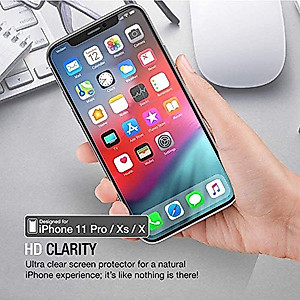 XDesign Glass Screen Protector Designed for iPhone 11 Pro and iPhone XS/iPhone X (3Pack) 5.8-Inch Tempered Glass with Touch Accurate/Impact Absorb+Easy Installation Tray [Fit with Most Cases]- 3 Pack
