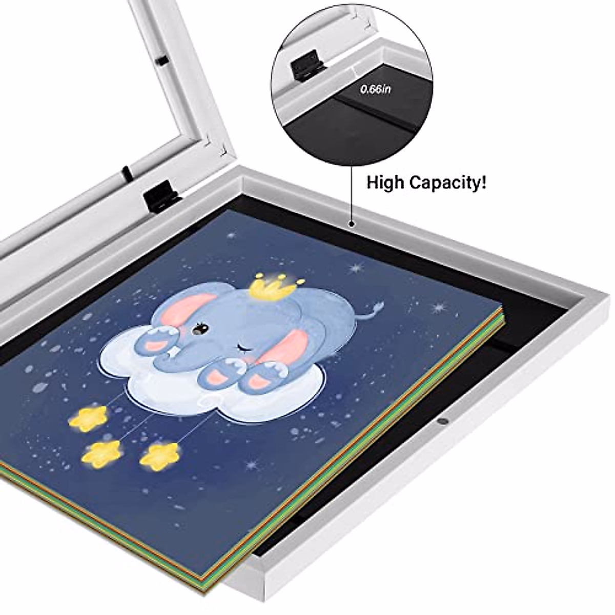 WUIRCCX 9x12 Kids Art frame,Front Opening with HD Glass,Horizontal and Vertical Art Display For Kids Artwork,Photos,Crafts,Drawing(White,2-Pack)