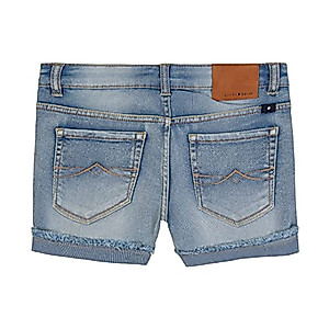 Lucky Brand Girls' Cuffed Jean Shorts, Stretch Denim with 5 pockets, Mid to High Rise Waist, Ronnie Tori, 7