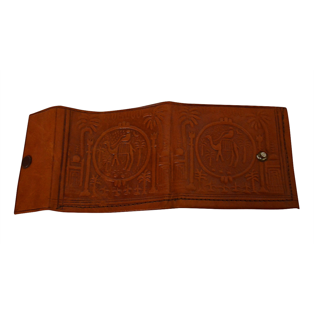 Treasures Of Morocco Moroccan Handmade Wallet Credit Card Leather Coin Change Pocket Small Orange