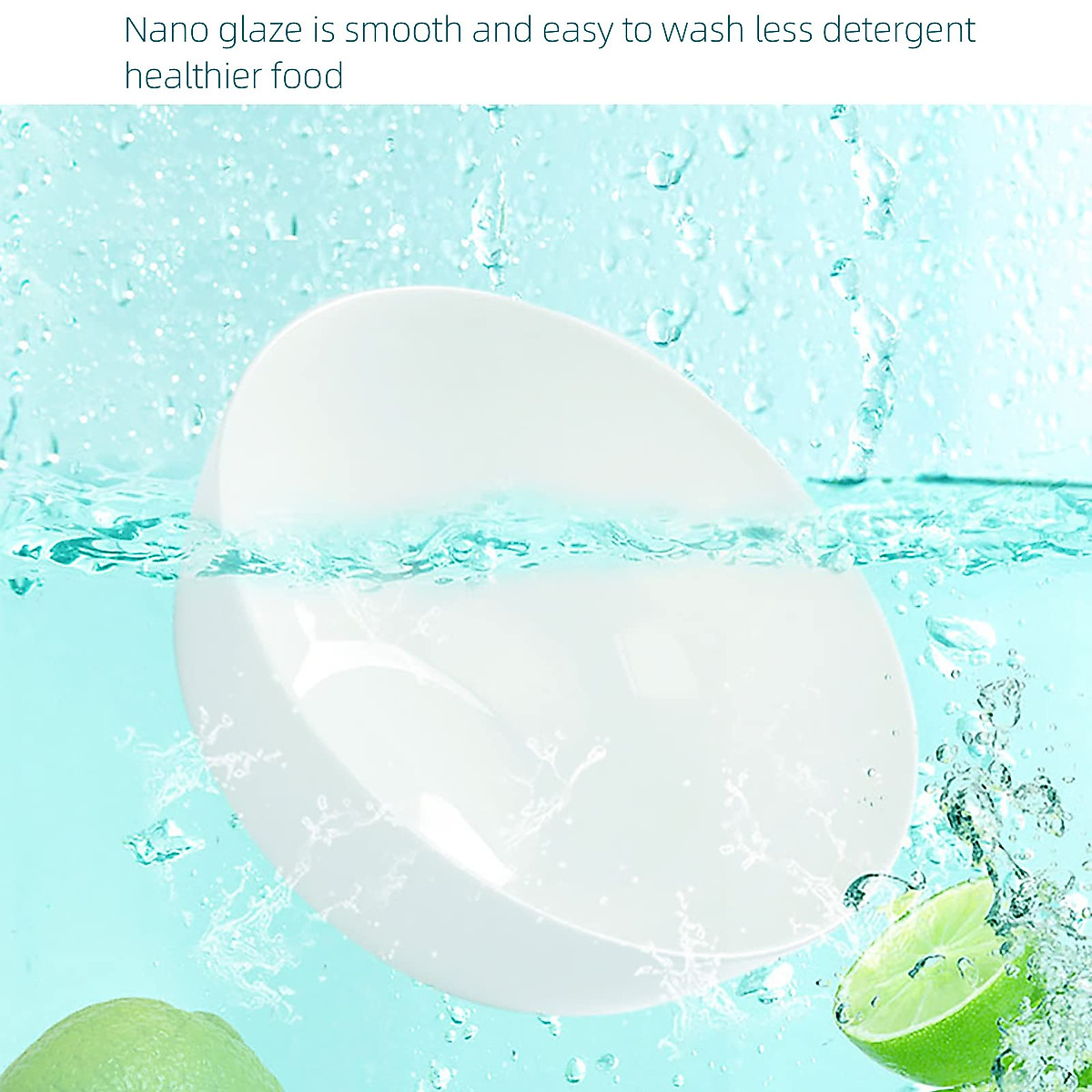 Gang Rinpoche Cereal Bowl Sets, 20OZ Bone China Bowl of 4pcs, White Lightweight Porcelain Dinnersets, Snack Plate for Kitchen, Dishwasher & Microwave Safe (Moonlight)