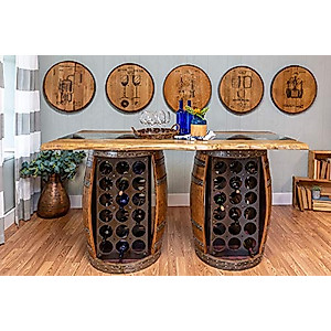 Craft Bar Signs Personalized Whiskey Barrel Head - Custom Hideout - Drinking Bar Sign Man Cave