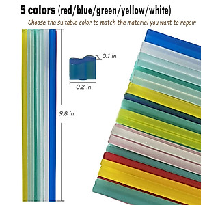 106pcs Plastic Welding Rods ABS PP PU PE PA PC TPO 7 Types of Plastic Welder Rods for Car Bumper Kayak Repair Kit with Reinforcing Stainless Steel Mesh Plastic Welding Kit Welding Supplies