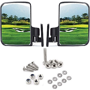 10L0L Golf cart side mirrors for Club Car EZ-GO Yamaha and Others, No-drilling Required, Adjustable (Option), front upper
