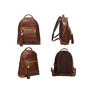 VELEZ Leather Backpack For Women - Brown Laptop Bag 14" - Handbags Purse