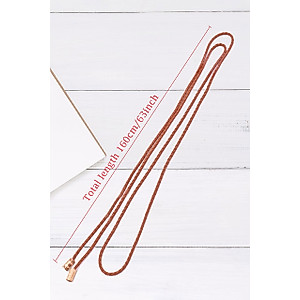 TeeYee Women PU Leather Knitted Waist String Belt/Rope/Chain Long Boho Wrap Skinny Belt (one size, tan)