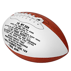 K KENON Personalized Composite Leather American Football Ball for Son from Mom - 1 Year Guarantee