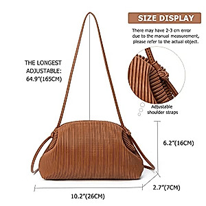 KingTo Clutch Crossbody Purse for Women Soft Cloud Bag Fashion Dumpling Shoulder Handbag Ruched Pouch Bag