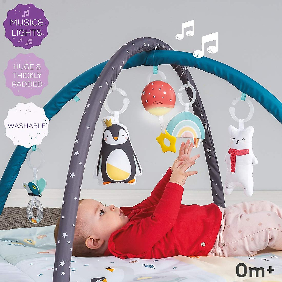 Taf Toys North Pole 4 Seasons Baby Play Mat and Infant Activity Gym with Music & Light. Thickly Padded Developmental Playmat, for Newborns and up. Designed to Encourage Baby’s Senses Development
