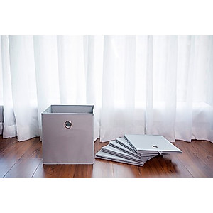 Amelitory Storage Bins Foldable Cube Organizer Fabric Drawer Set of 6 Gray