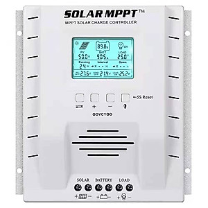 OOYCYOO MPPT Charge Controller 60 amp, 12V 24V Auto 60A Solar Panel Charge Regulator, Max 100V Input with LCD Display for Lead-Acid Sealed Gel AGM Flooded Lithium Battery