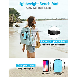 anngrowy Beach Tent Canopy 10'x10' Beach Tents Sun Shelter 6-8 Person Beach Canopy Tent Sun Shade Easy Setup, Beach Blanket Sandproof 10' x 9' Beach Mat Sand Free Waterproof Beach Blankets Extra Large