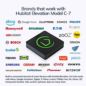 Hubitat Elevation Home Automation Hub (Model C-7) Compatible with Alexa, HomeKit, Google Home, Zigbee, Z-Wave, Lutron