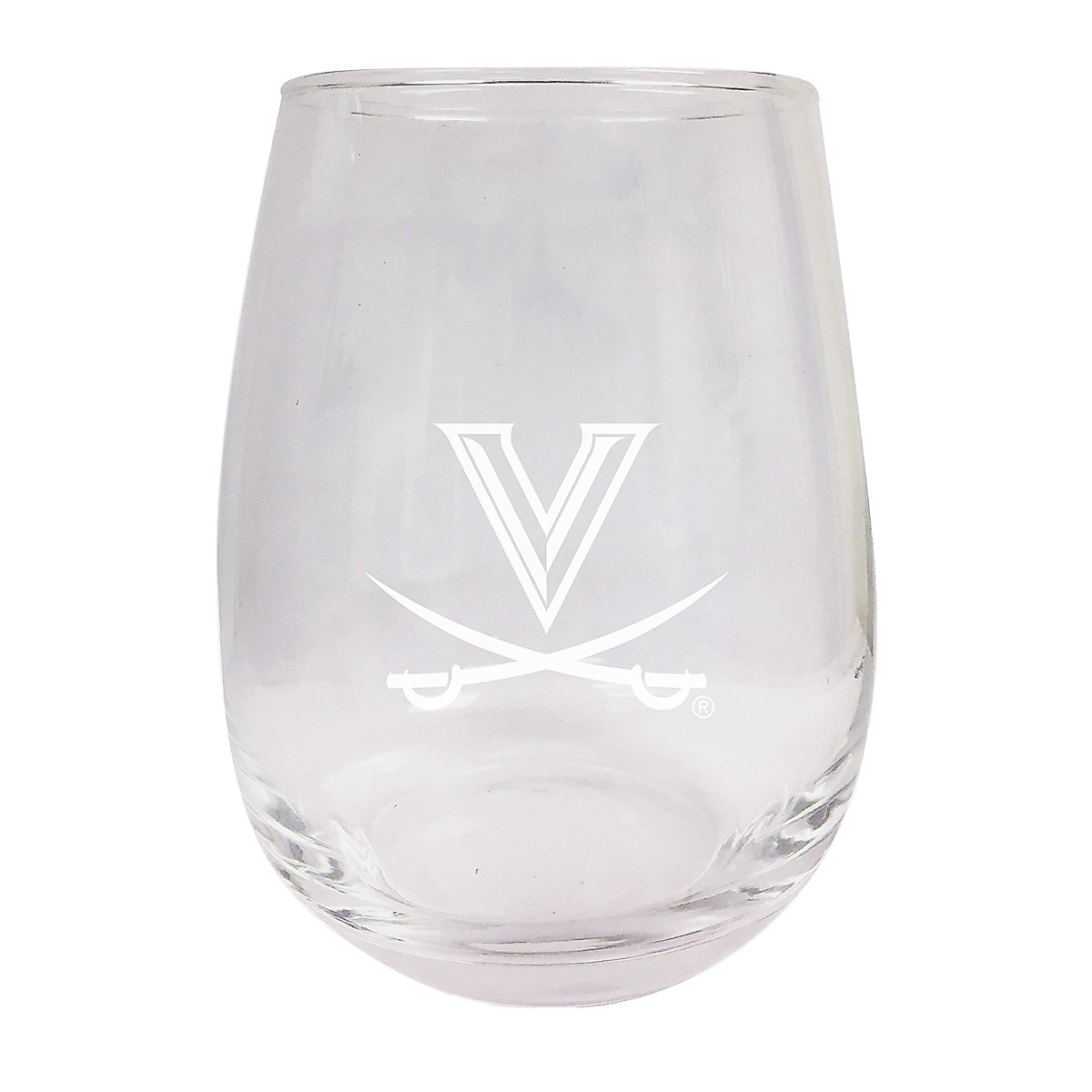 R and R Imports Virginia Cavaliers Etched Stemless Wine Glass 15 oz 2-Pack Officially Licensed Collegiate Product