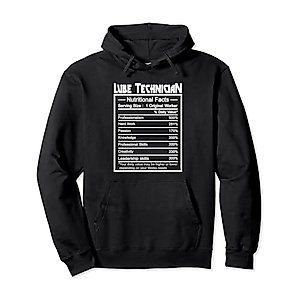 Funny Job Title Worker Nutrition Facts Lube Technician Pullover Hoodie