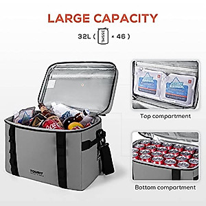 TOURIT Cooler Bag 46-Can Large Collapsible Cooler Bag 32L Insulated Leakproof Coolers for Picnic, Beach, Work, Trip