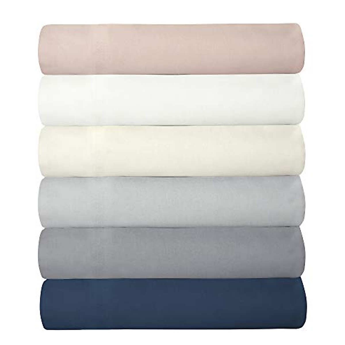 ROYALE LINENS Soft Home Brushed Percale Ultra Soft 100% Cotton, Full 4-Piece Sheet Set, White