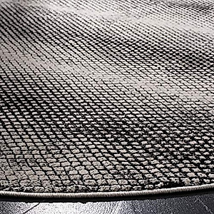 SAFAVIEH Lurex Collection Area Rug - 6'7" Round, Black & Ivory, Modern Abstract Design, Non-Shedding & Easy Care, Ideal for High Traffic Areas in Living Room, Bedroom (LUR186Z)