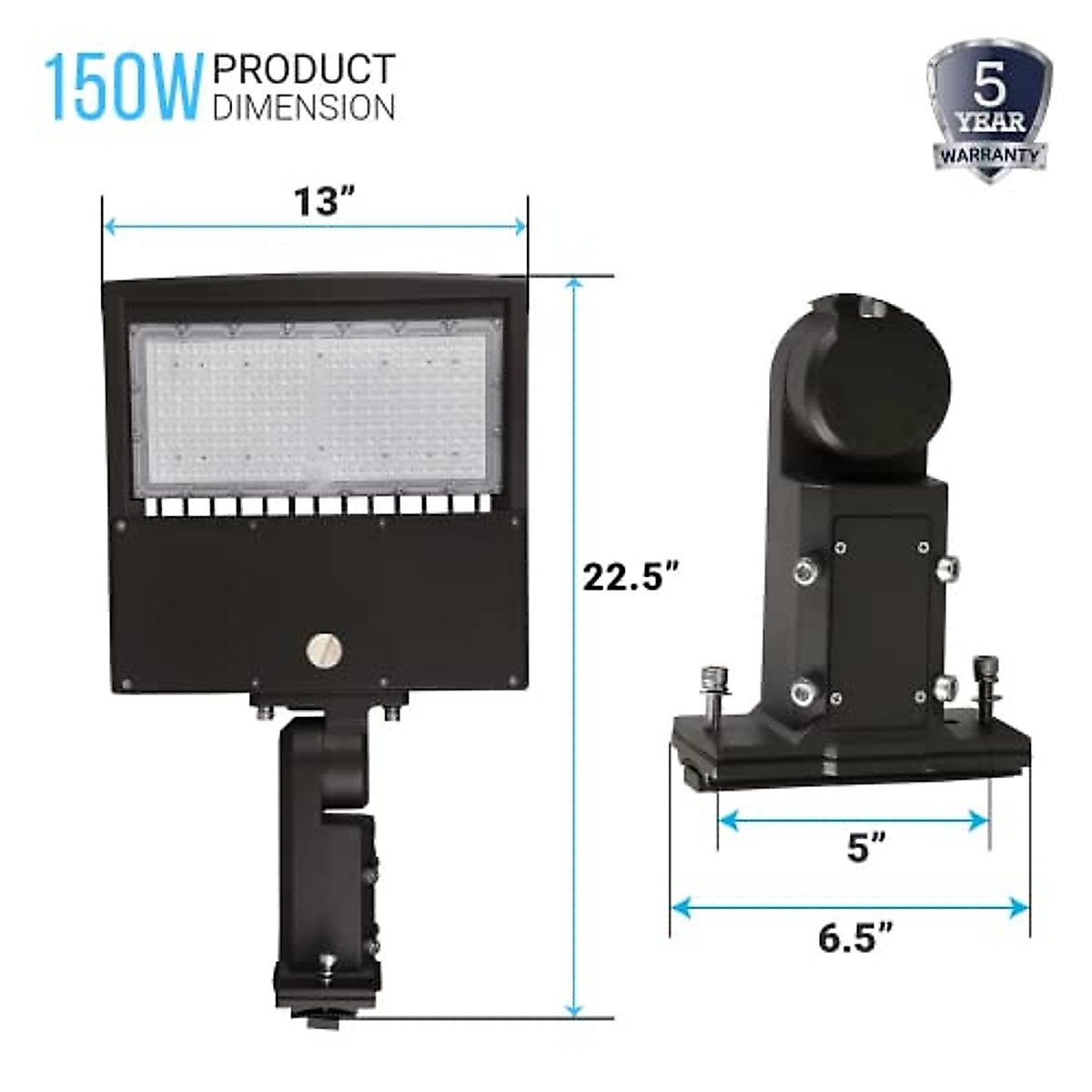 LEDMyplace 150W LED Pole Light 5700K 21000LM Universal Mount Bronze AC120-277V Waterproof IP65 UL DLC Listed LED Shoebox Lights Parking Lot Lights