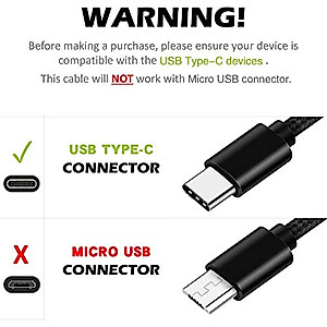 USB C Charger Cord 3FT 6FT 10FT Cable for Samsung Galaxy A14 A13 A53 5G S22 S21 S20 Plus Ultra FE A71 A21 A51/A32 A03S A50 A20 A11 A12,S10 S10E,Note 10 20,Pixel 4 4A XL,Fast Charging Charge Power Wire