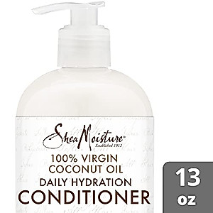 SheaMoisture Daily Hydrating Conditioner for All Hair Types 100% Virgin Coconut Oil, Sulfate Free, Pack of 2-13 Oz Ea