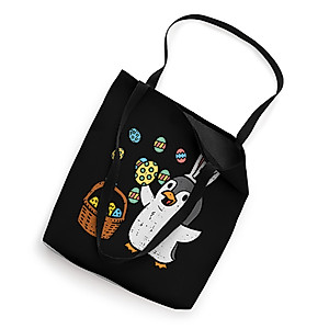 Easter Penguin Bunny Ears Eggs Basket Cute Men Women Kids Tote Bag