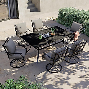 Grand patio Patio Dining Set for 2, E-Coated Outdoor Dining Set, 2 Swivel Dining Chairs Outdoor Furniture Set with Olefin Cushions, Grey